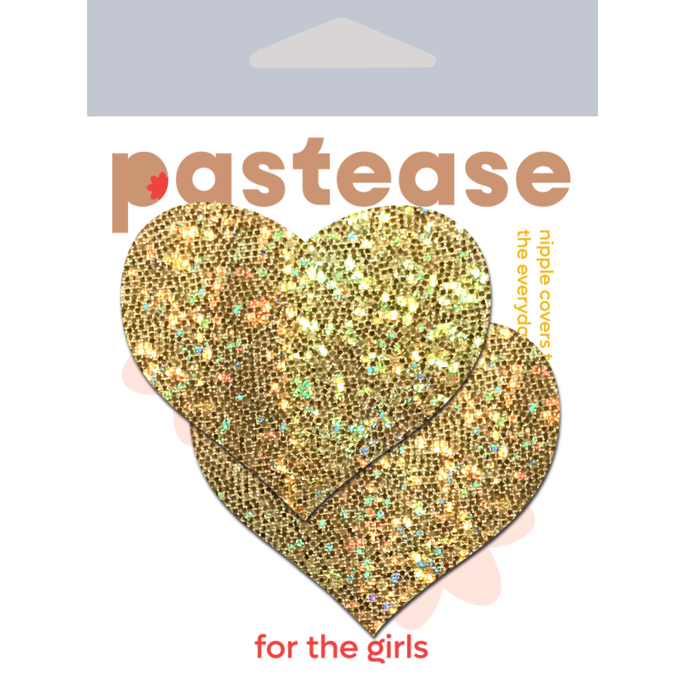 5-Pack: Love: Gold Glitter Heart Nipple Pasties by Pastease® o/s ...