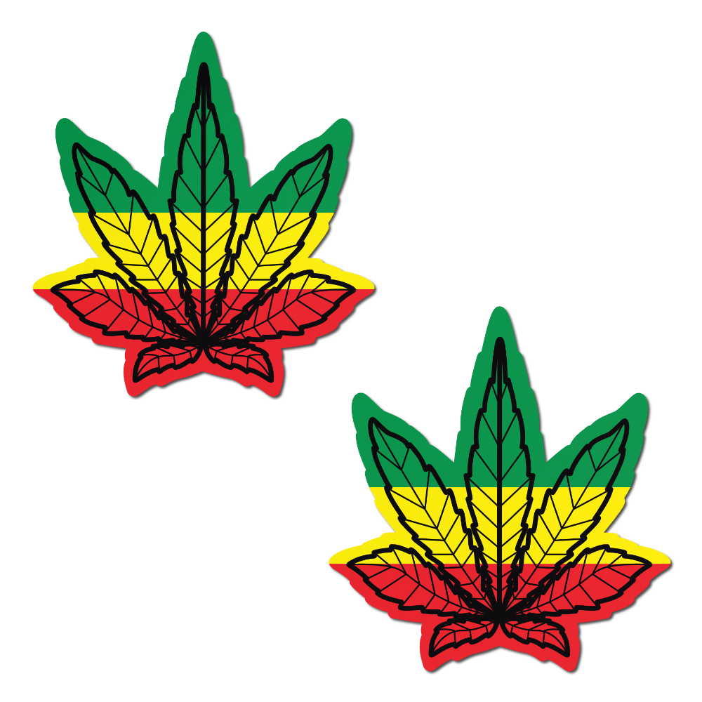 5-Pack: Indica Pot Leaf: Rasta Weed Nipple Pasties by Pastease® o/s